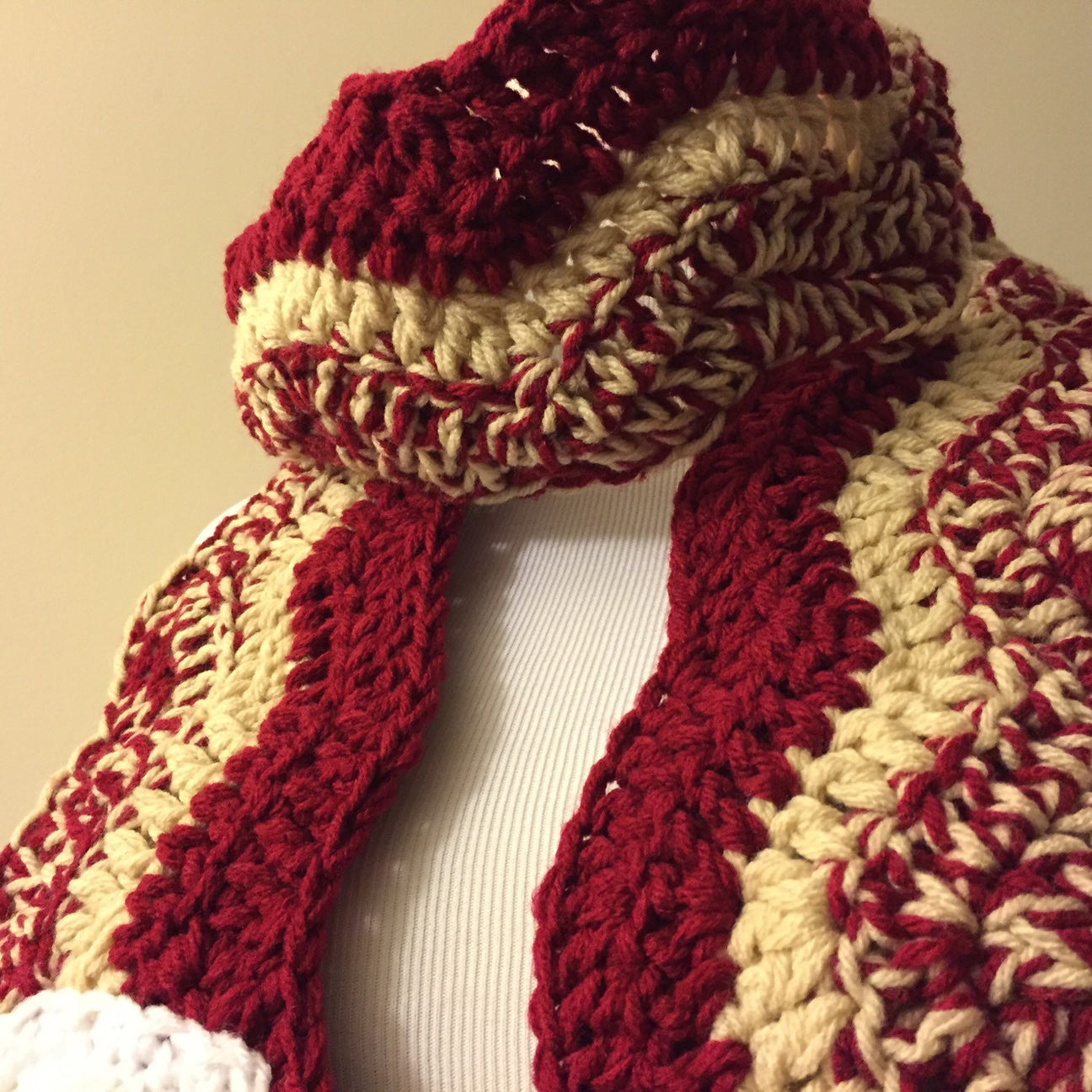 Bacon and eggs crochet scarf, food scarf, handmade, unique gift idea ...